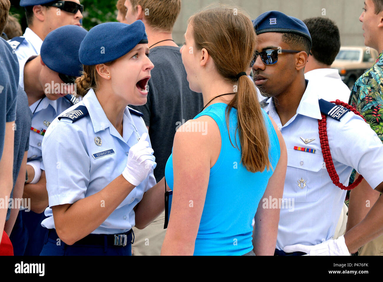 Cadet 2nd Class Annika Edgington, a Basic Cadet Training cadre member ...