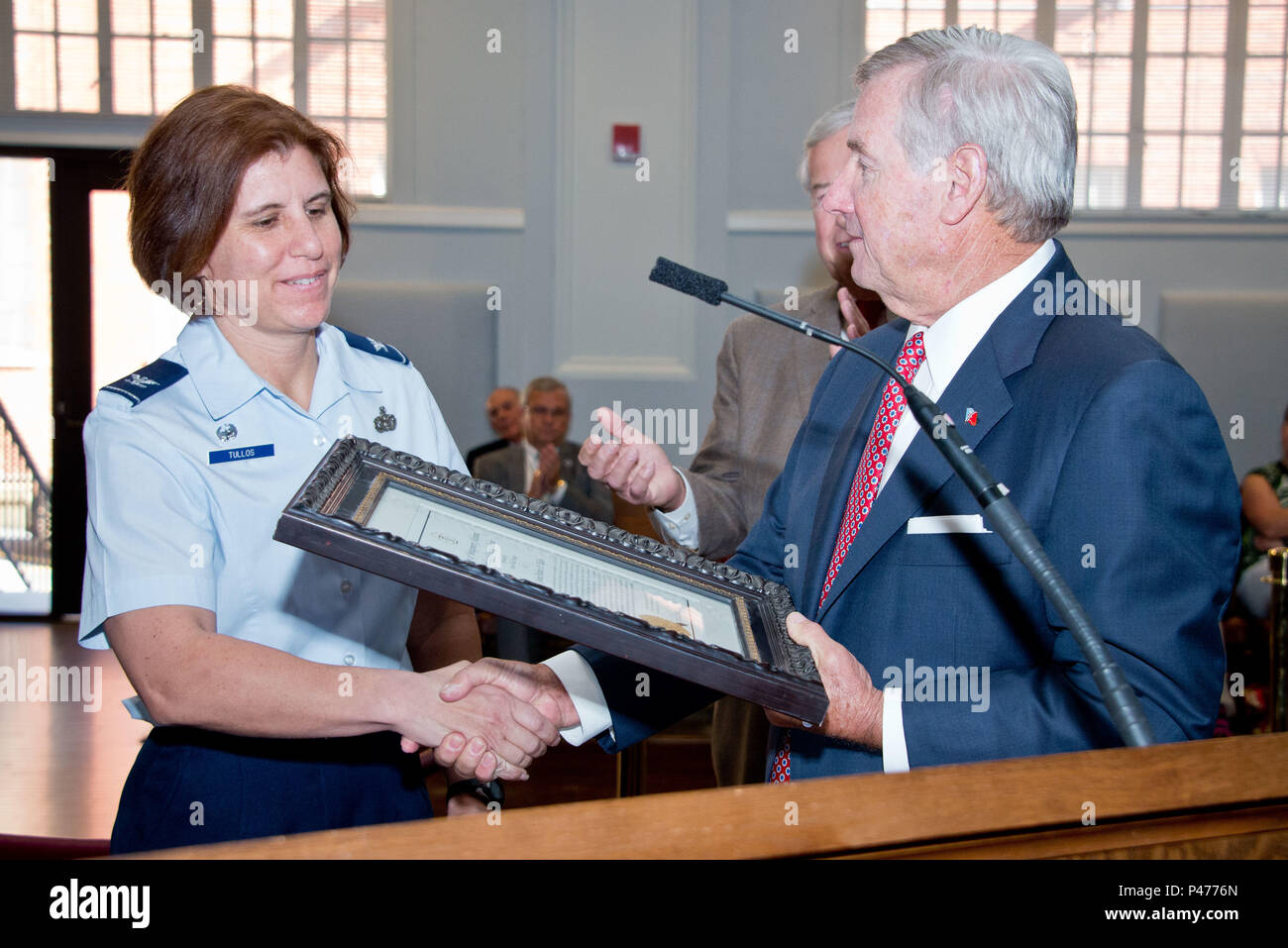 Maxwell AFB, AL - Montgomery Mayor Todd Strange presents Colonel Andrea ...