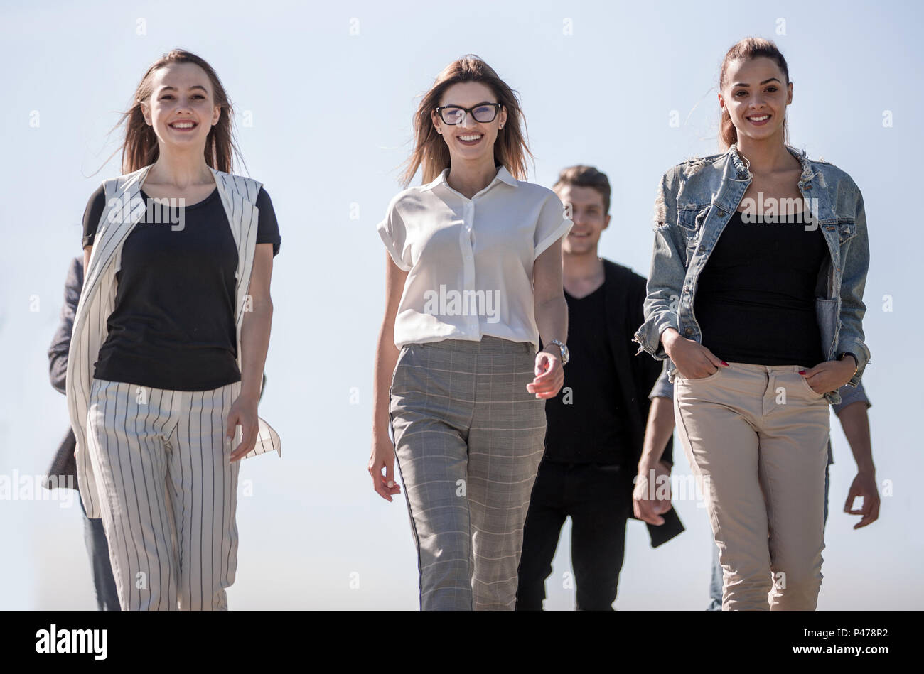 Group business people walking forward hi-res stock photography and ...