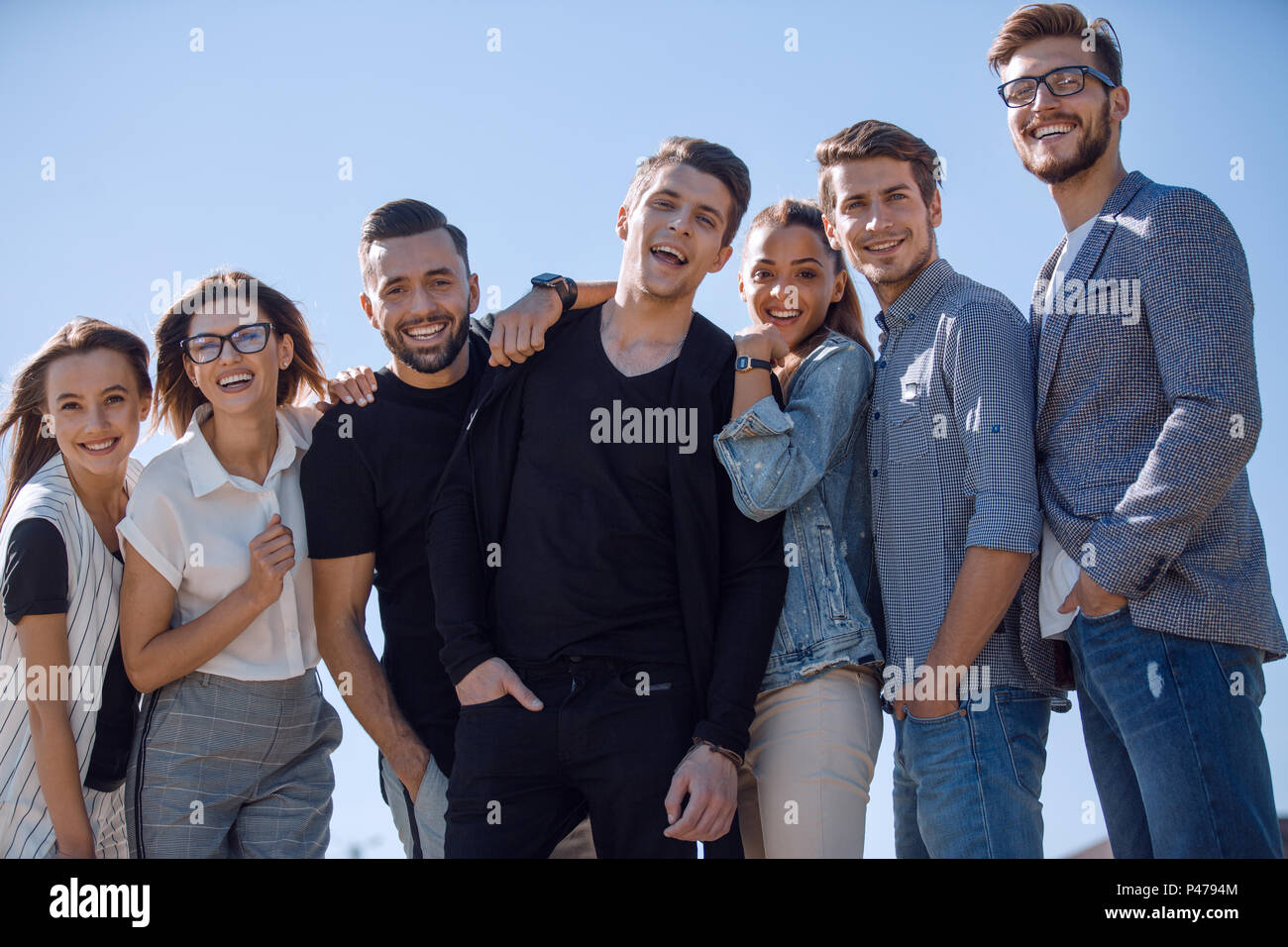 group of like-minded friends standing together Stock Photo - Alamy