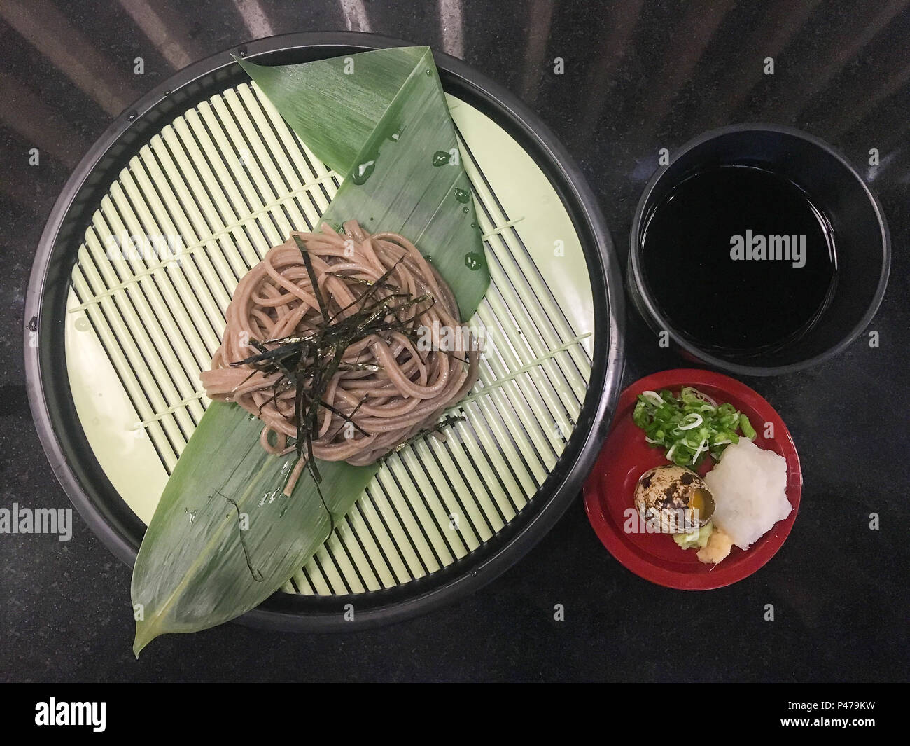 Close Up noodles clod set in luxury japanese restaurant, japanese food ...
