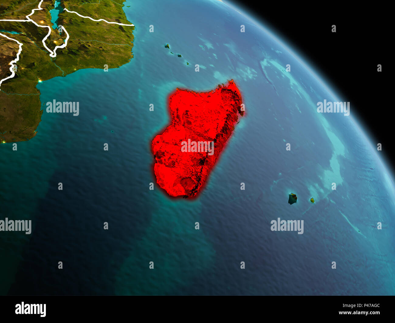 Highlighted satellite image of madagascar hi-res stock photography and ...