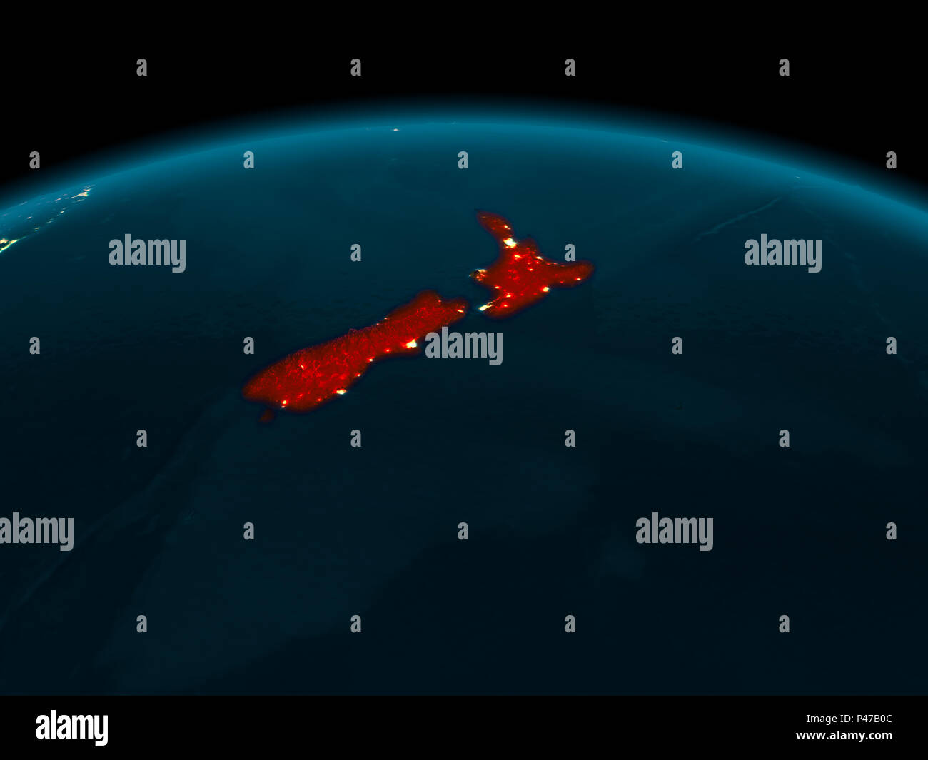 Satellite view new zealand image hi-res stock photography and images ...