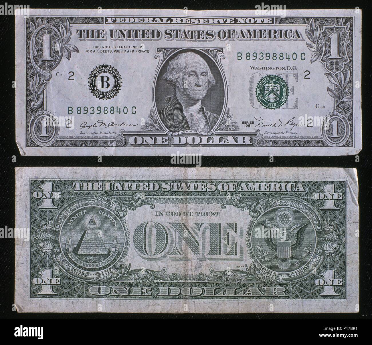 Billete De 1 Dólar, Anverso Y Reverso