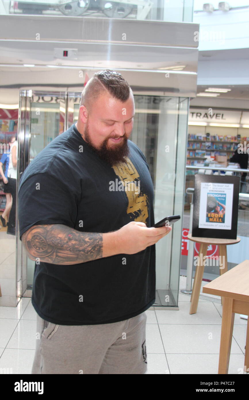 Eddie "The Beast" Hall signing copies of his book the Strongmen Huge in ...
