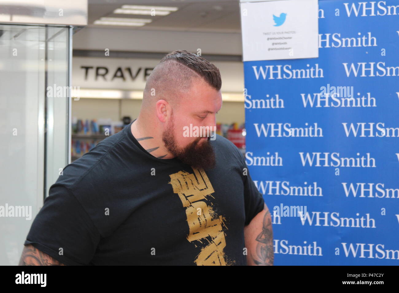 Eddie "The Beast" Hall signing copies of his book the Strongmen Huge in ...