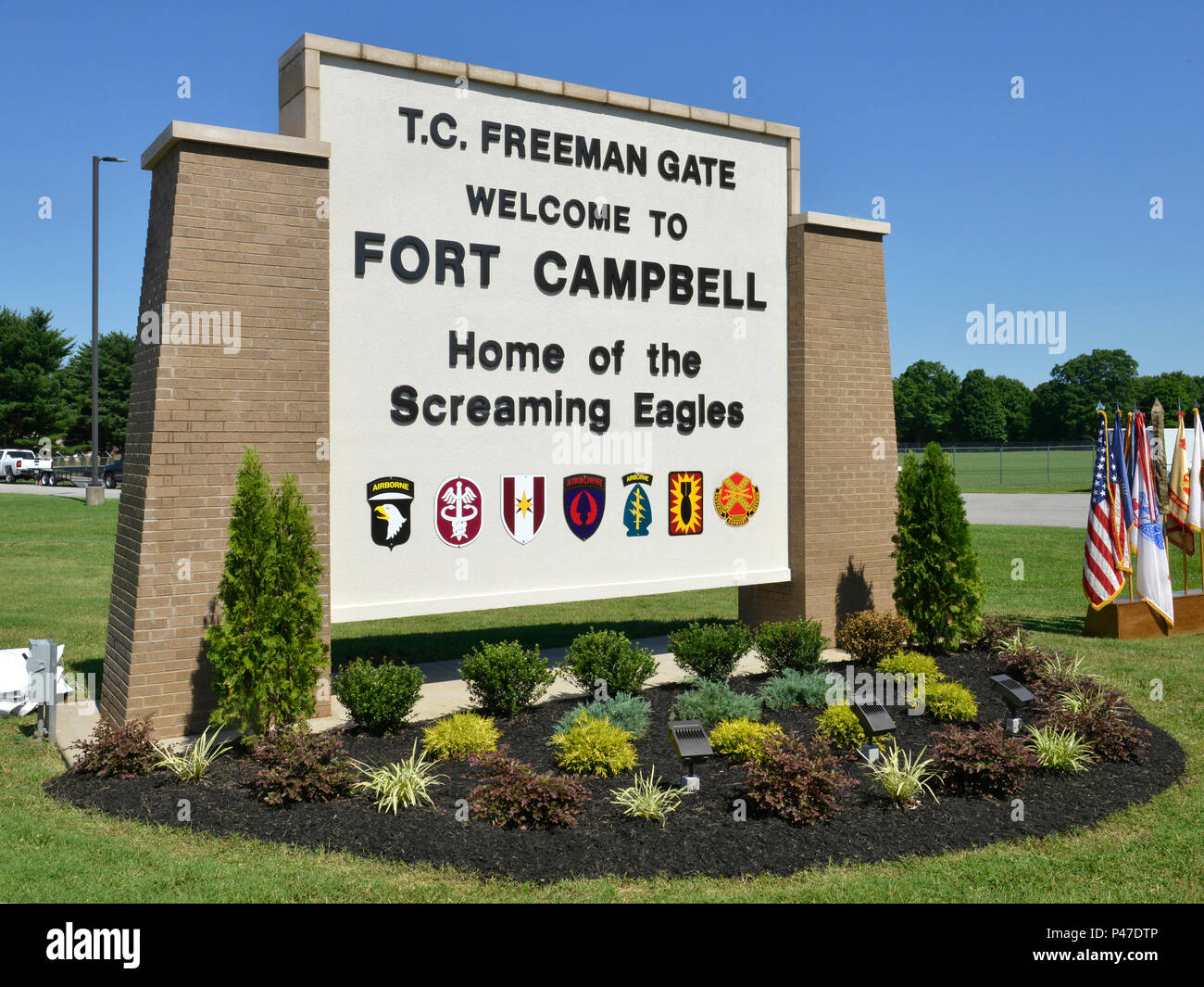 The new T.C. Freeman Gate (Welcome to Fort Campbell) sign near the ...