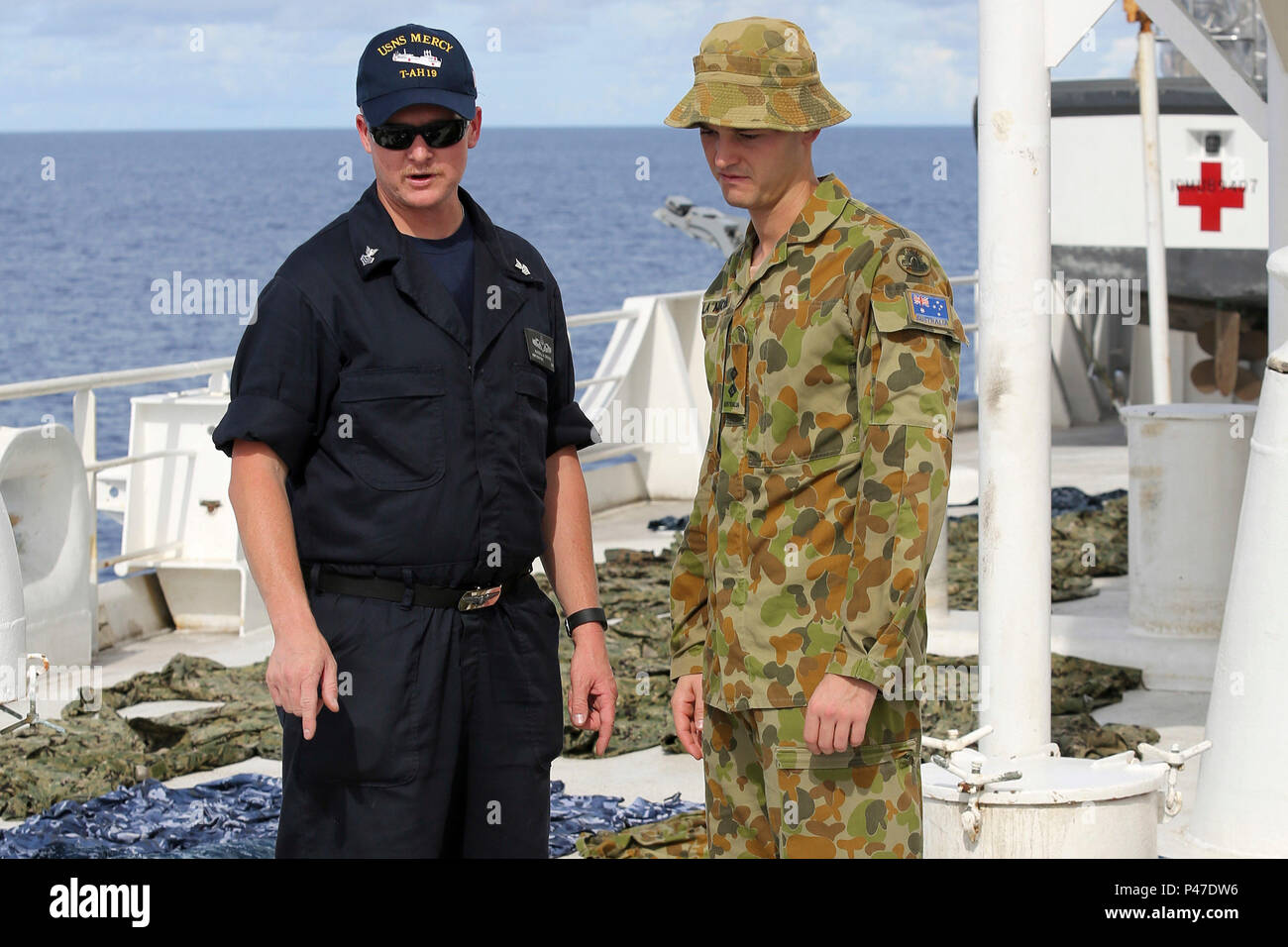 Environmental Health Officer Lieutenant Matthew La Macchia (right) and ...