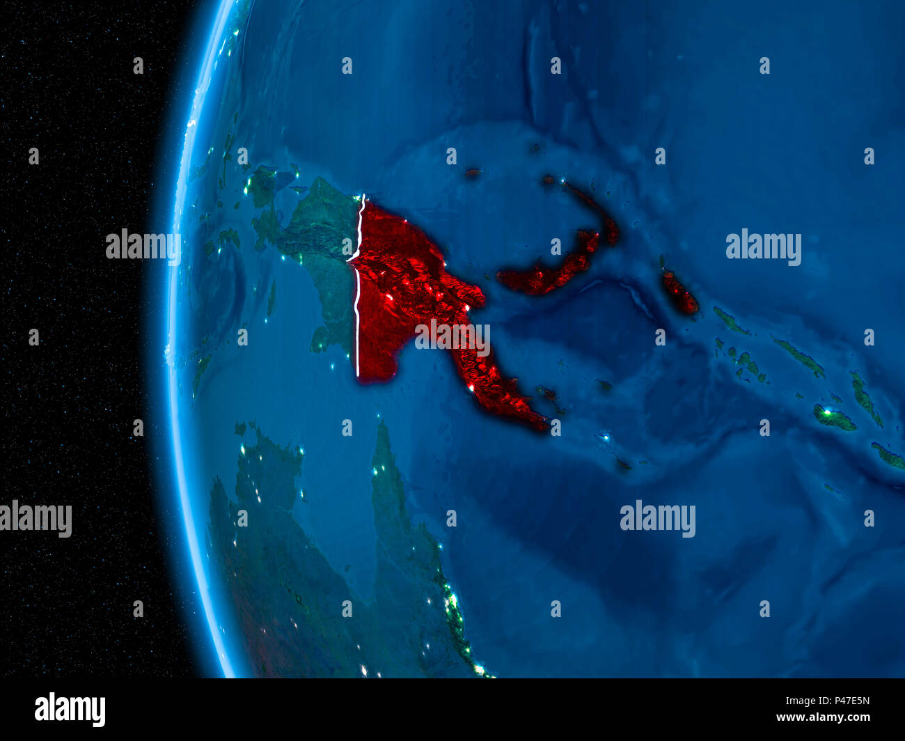 Satellite view papua new guinea country High Resolution Stock Photography and Images - Alamy