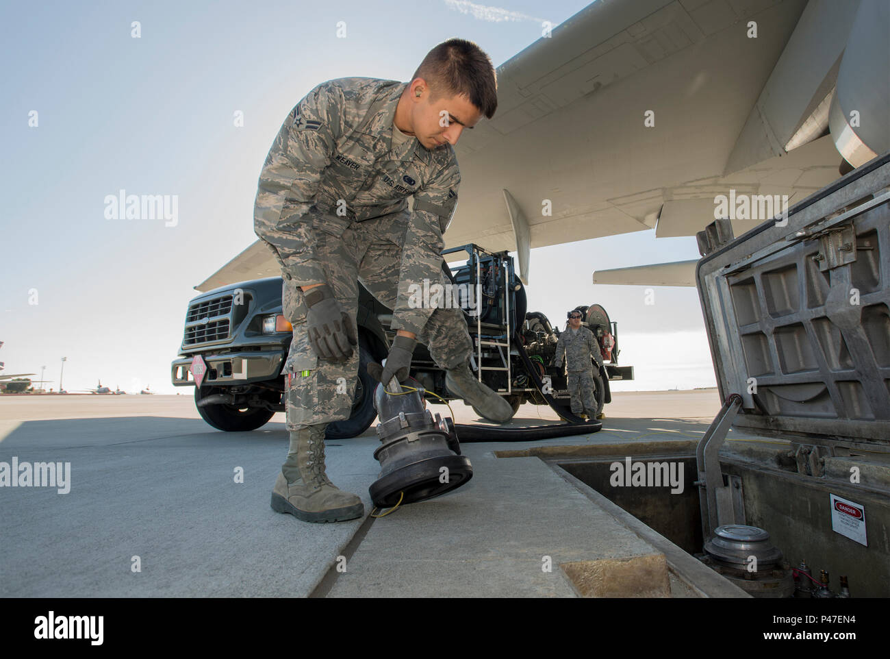 Airman First Class Jeffery Weaver, fuels distribution operator, 60th ...