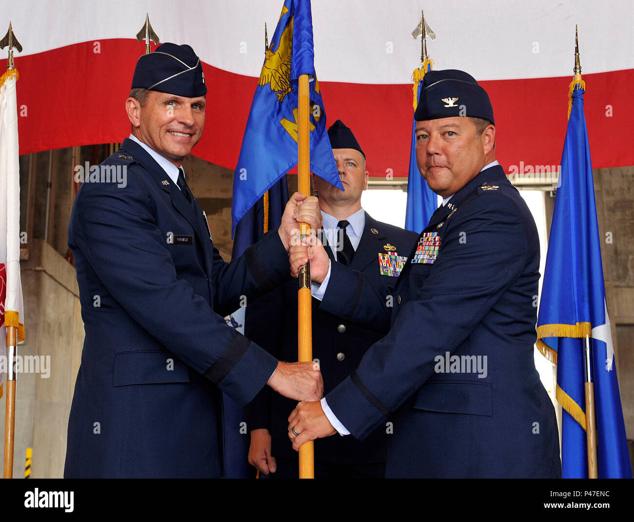 U.S. Air Force Brig. Gen. Barry Cornish, 18th Wing commander, passes ...