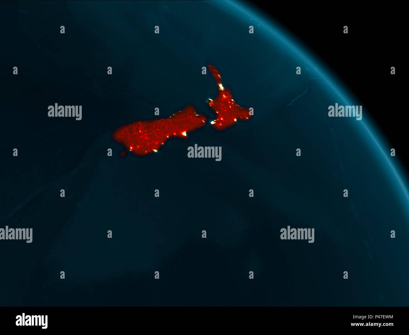 Satellite view new zealand image hi-res stock photography and images ...