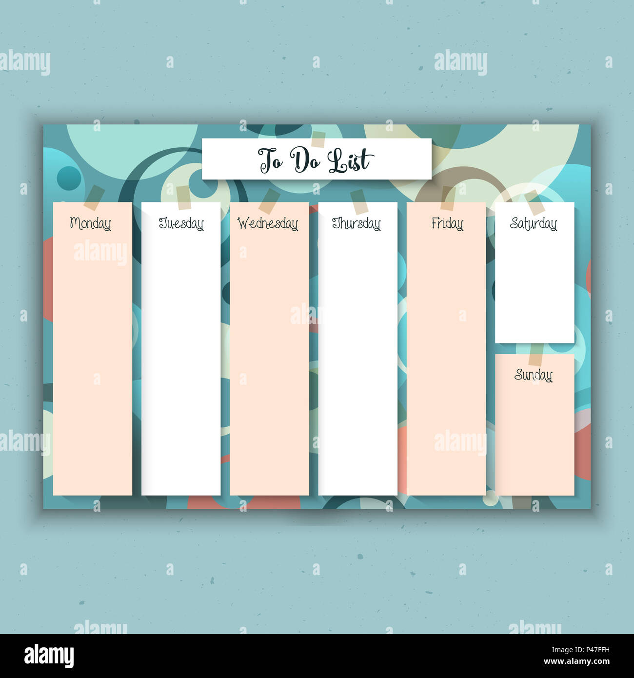 Weekly planner with a retro design Stock Photo - Alamy