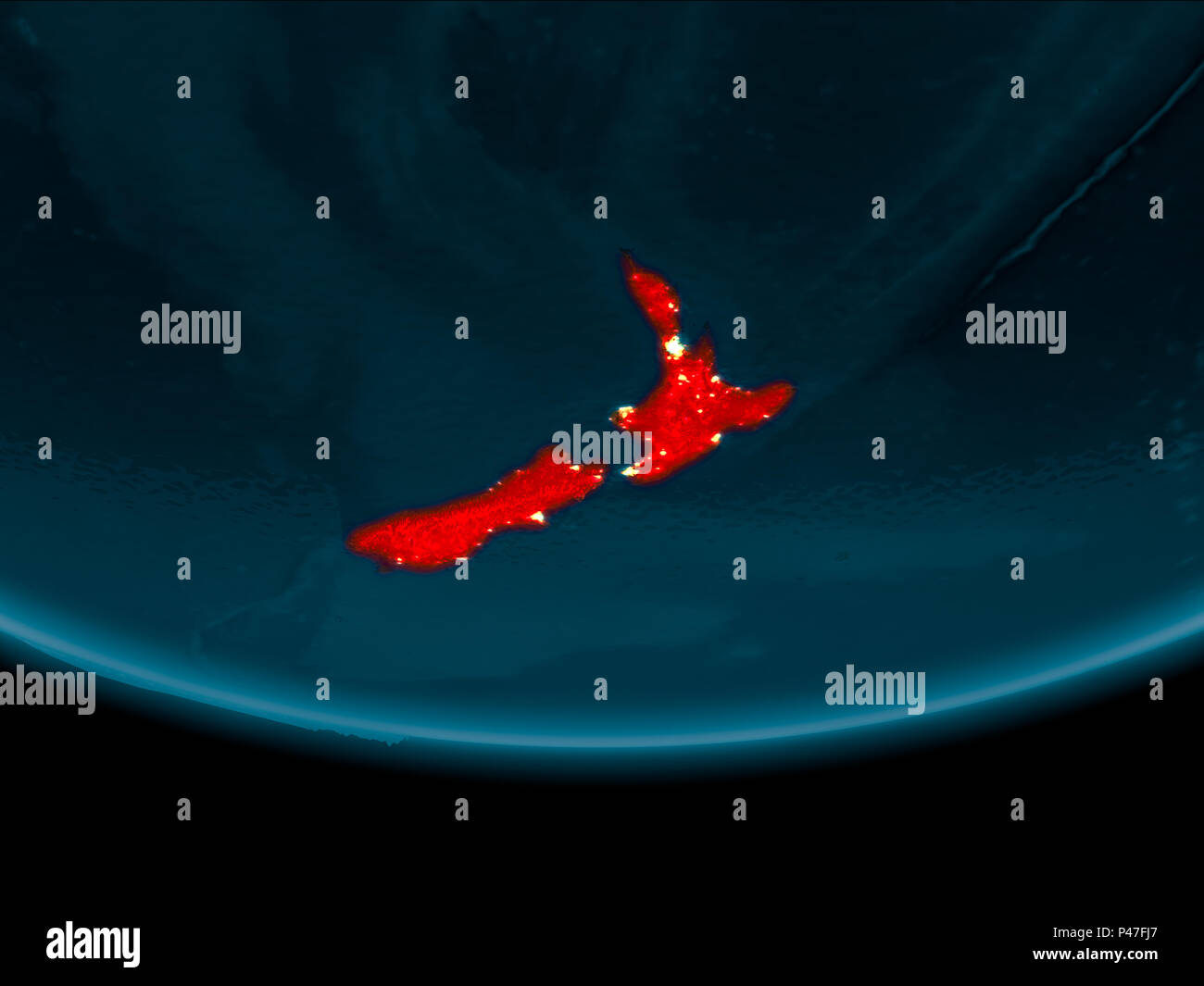 Satellite view new zealand image hi-res stock photography and images ...