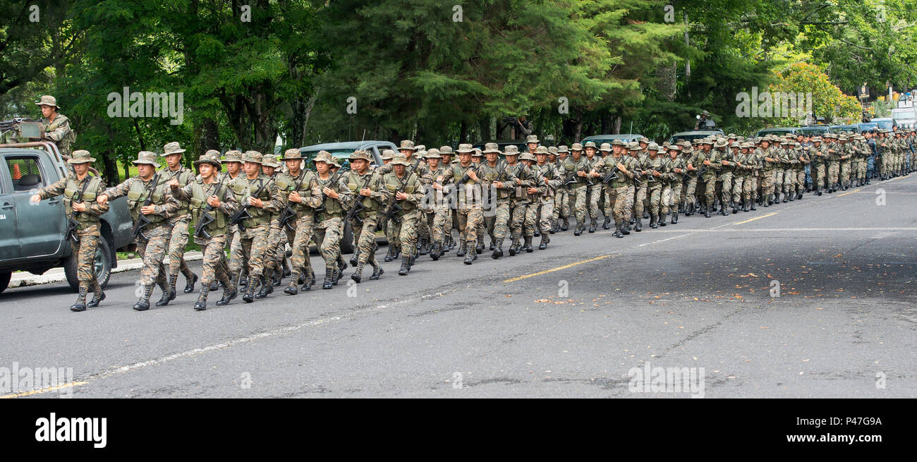 More than 120 Guatemalan soldiers and police officers march in ...