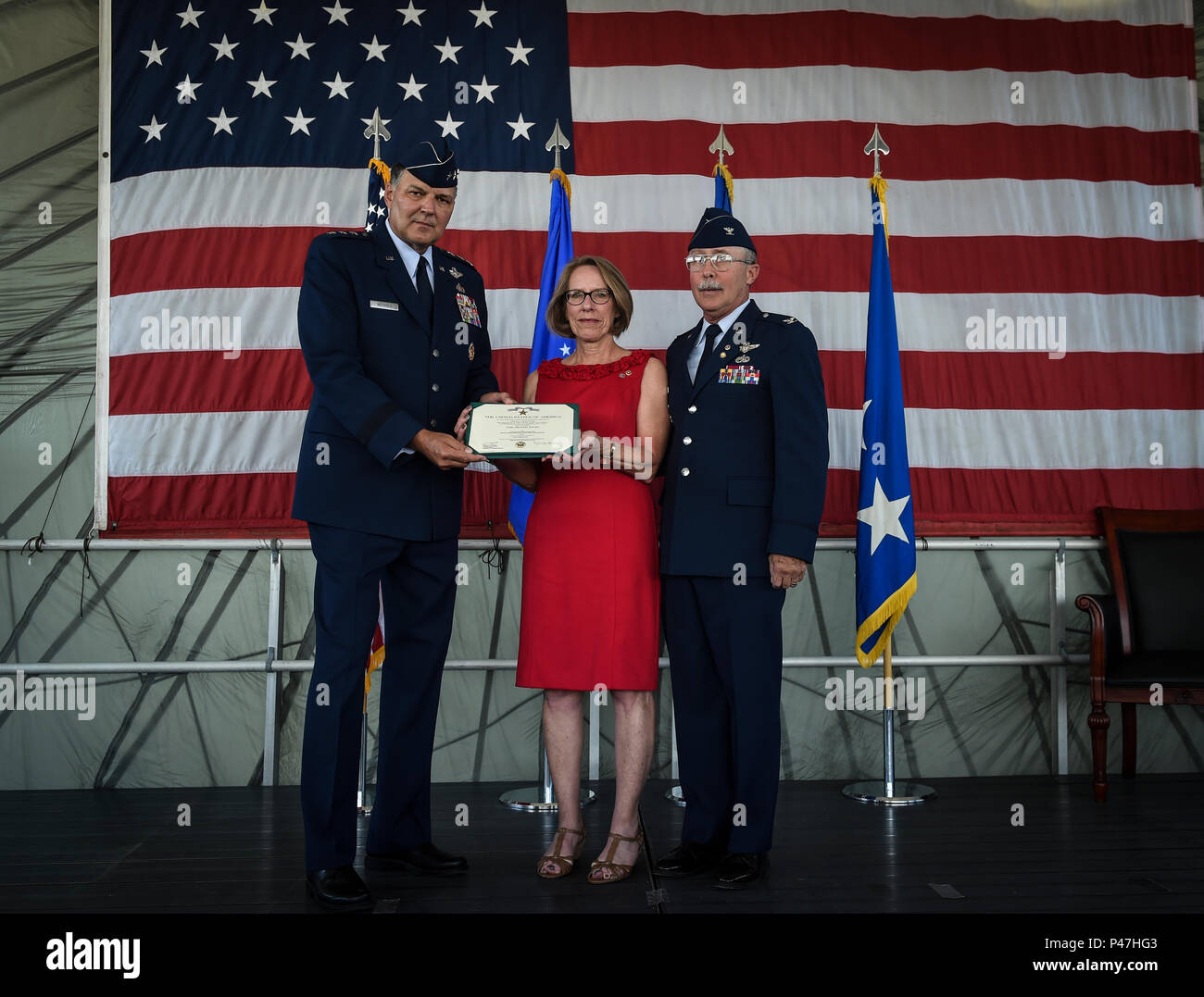 The family of Capt. Matthew D. Roland, a Special Tactics officer killed in action, was presented ...