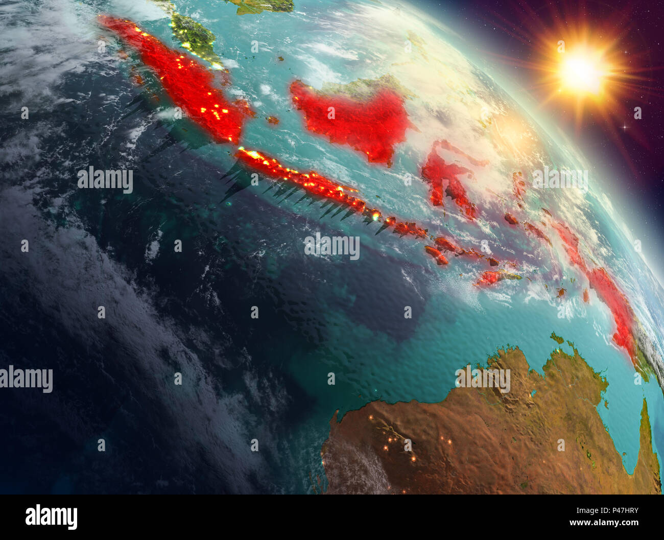 Orbit view indonesia night hi-res stock photography and images - Alamy