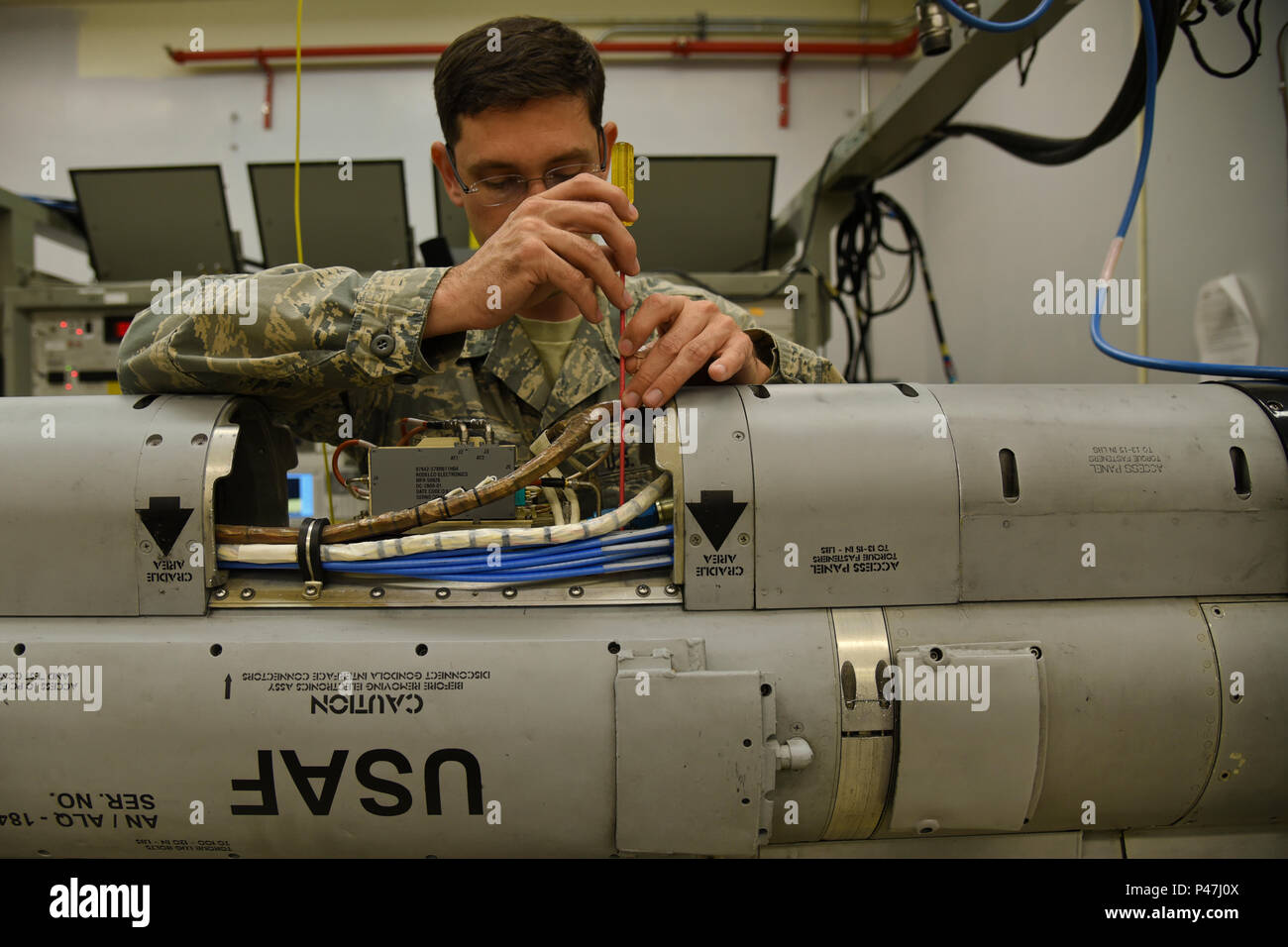 U.S. Air Force Tech. Sgt. William Rus, a 187th EW technician and production supervisor ...