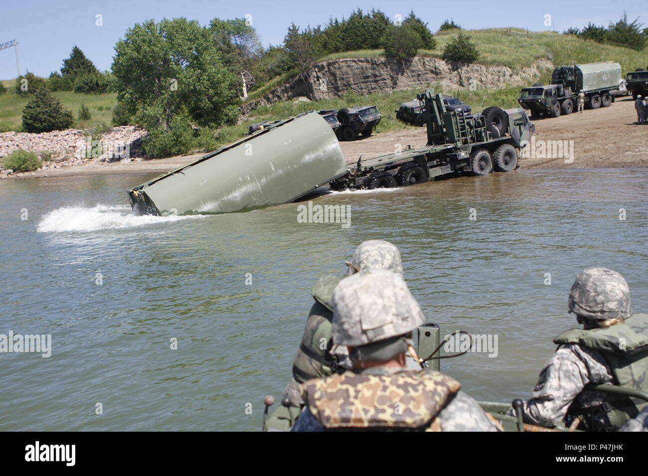 U.S. Army Soldiers with the 200th Engineer Multi-Role Bridge Company ...