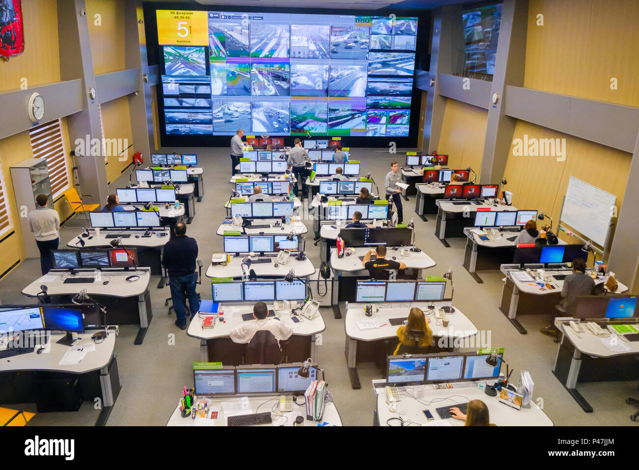 Operators work in road traffic control center Stock Photo - Alamy
