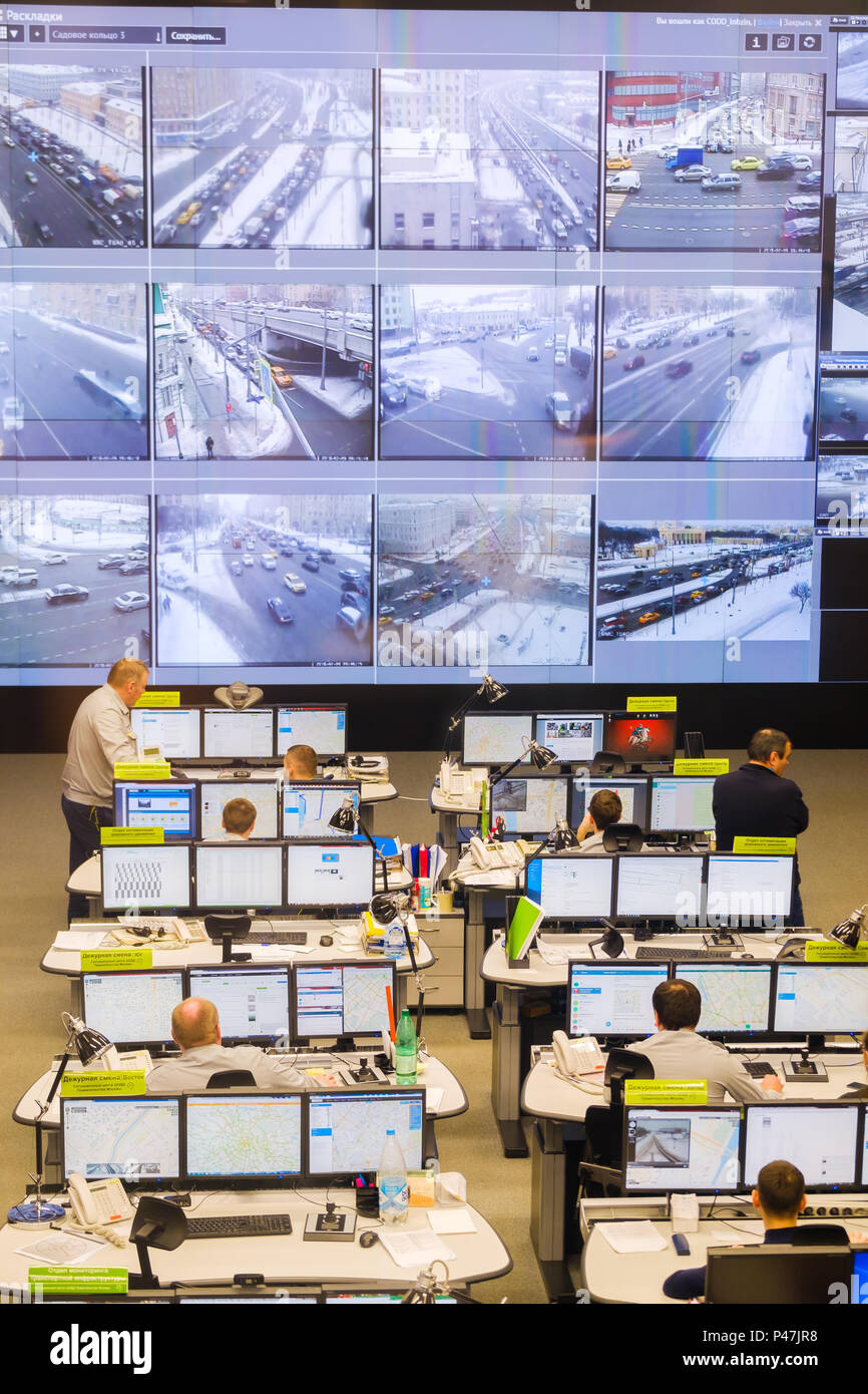 Operators work in road traffic control center Stock Photo - Alamy