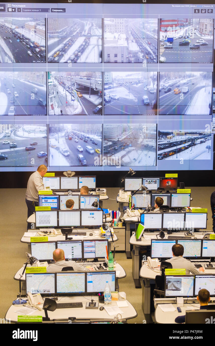Operators work in road traffic control center Stock Photo - Alamy