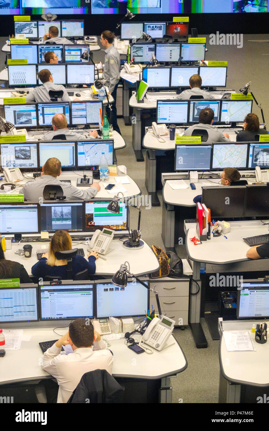 Operators work in road traffic control center Stock Photo - Alamy