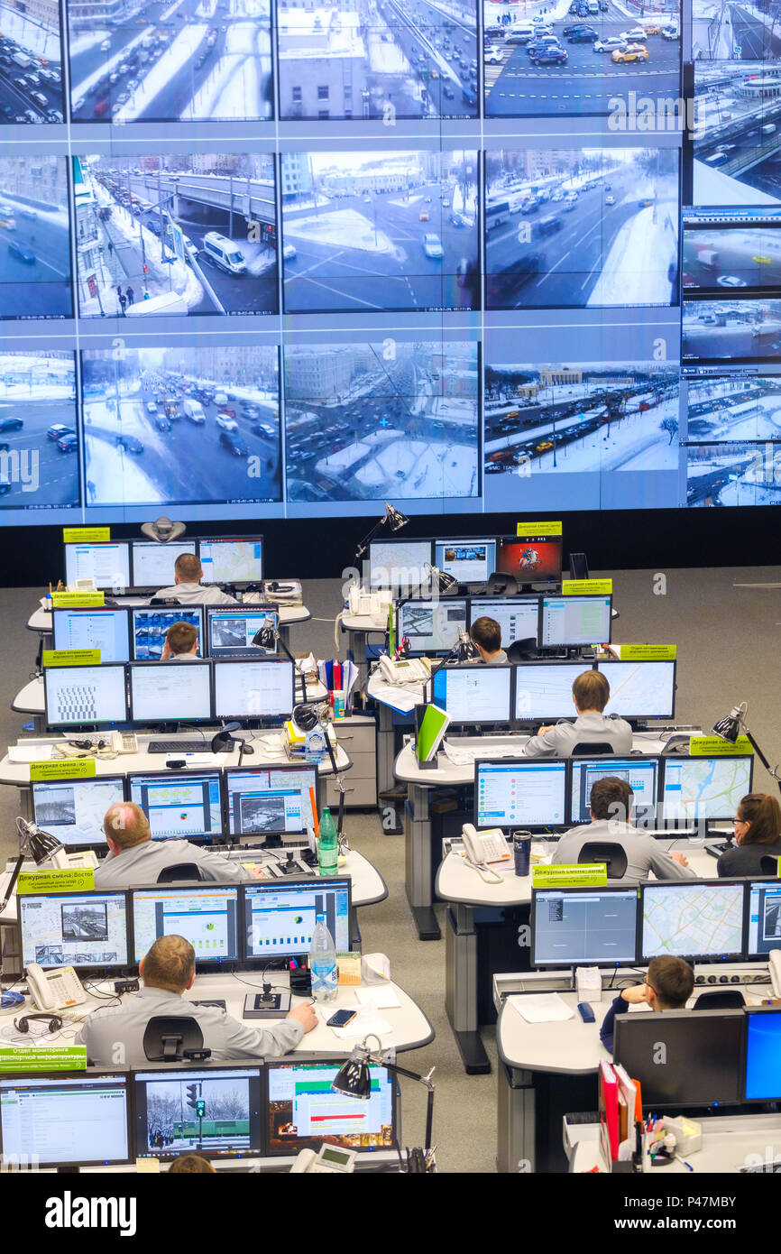 Operators work in road traffic control center Stock Photo - Alamy