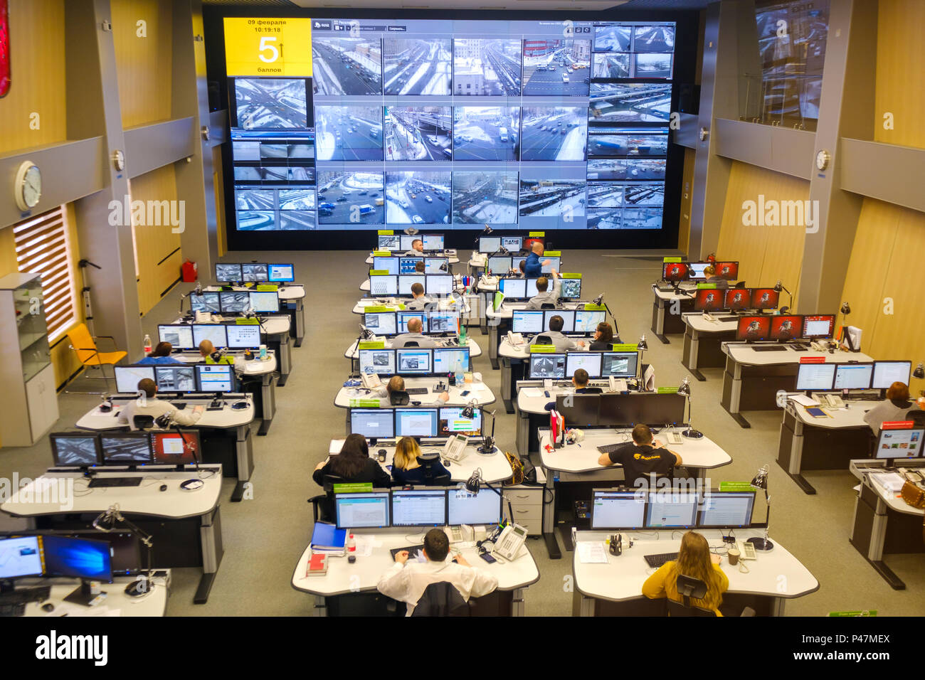Operators work in road traffic control center Stock Photo - Alamy
