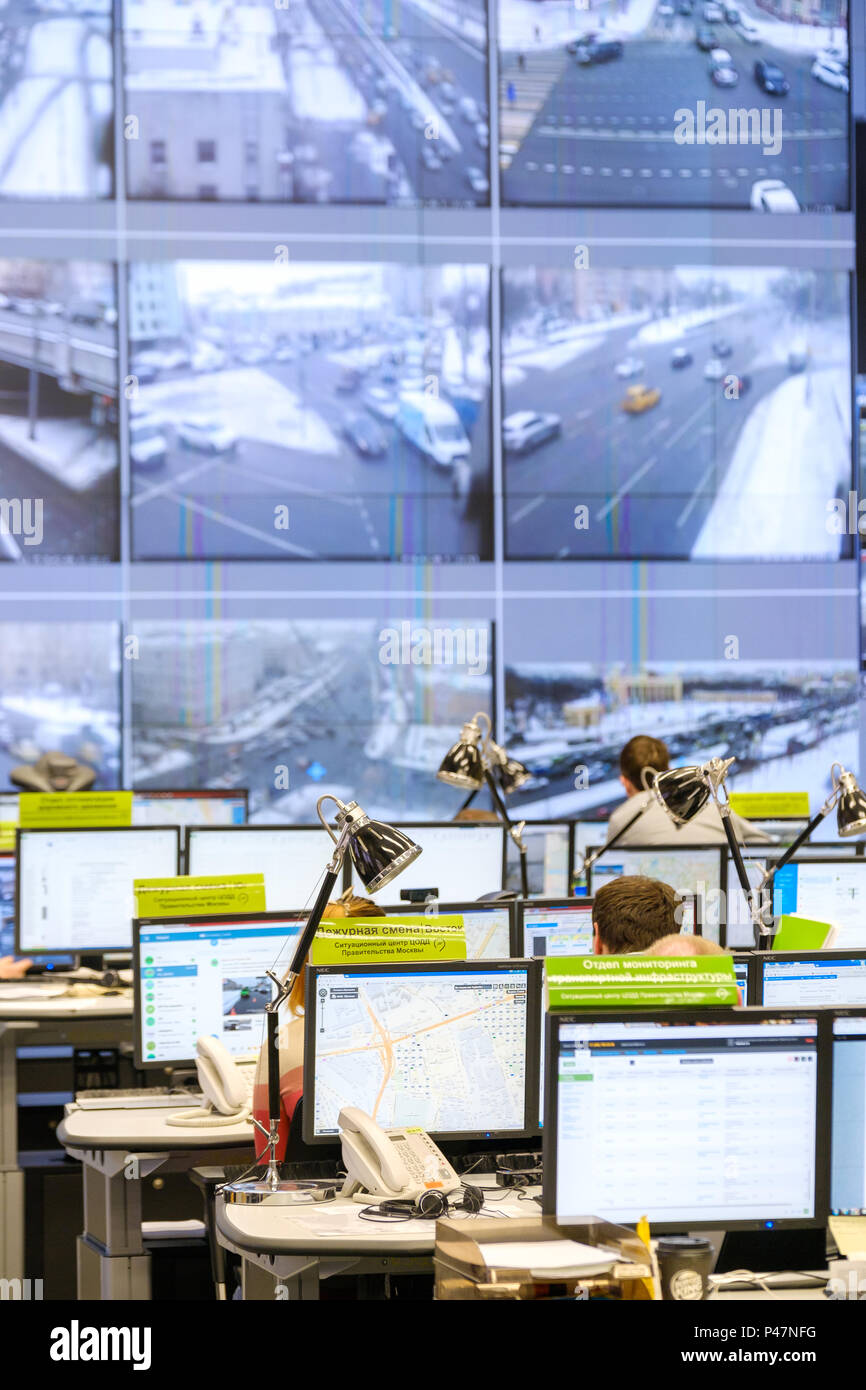 Operators work in road traffic control center Stock Photo - Alamy