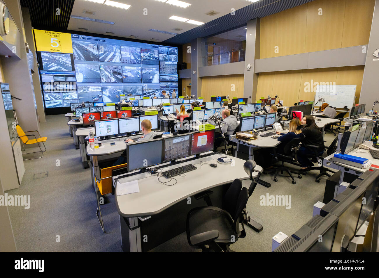 Operators work in road traffic control center Stock Photo - Alamy