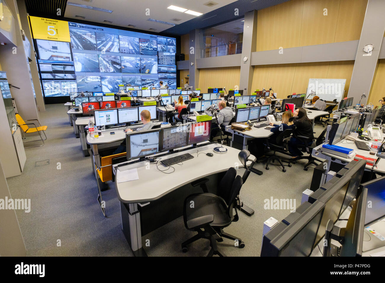 Operators work in road traffic control center Stock Photo - Alamy