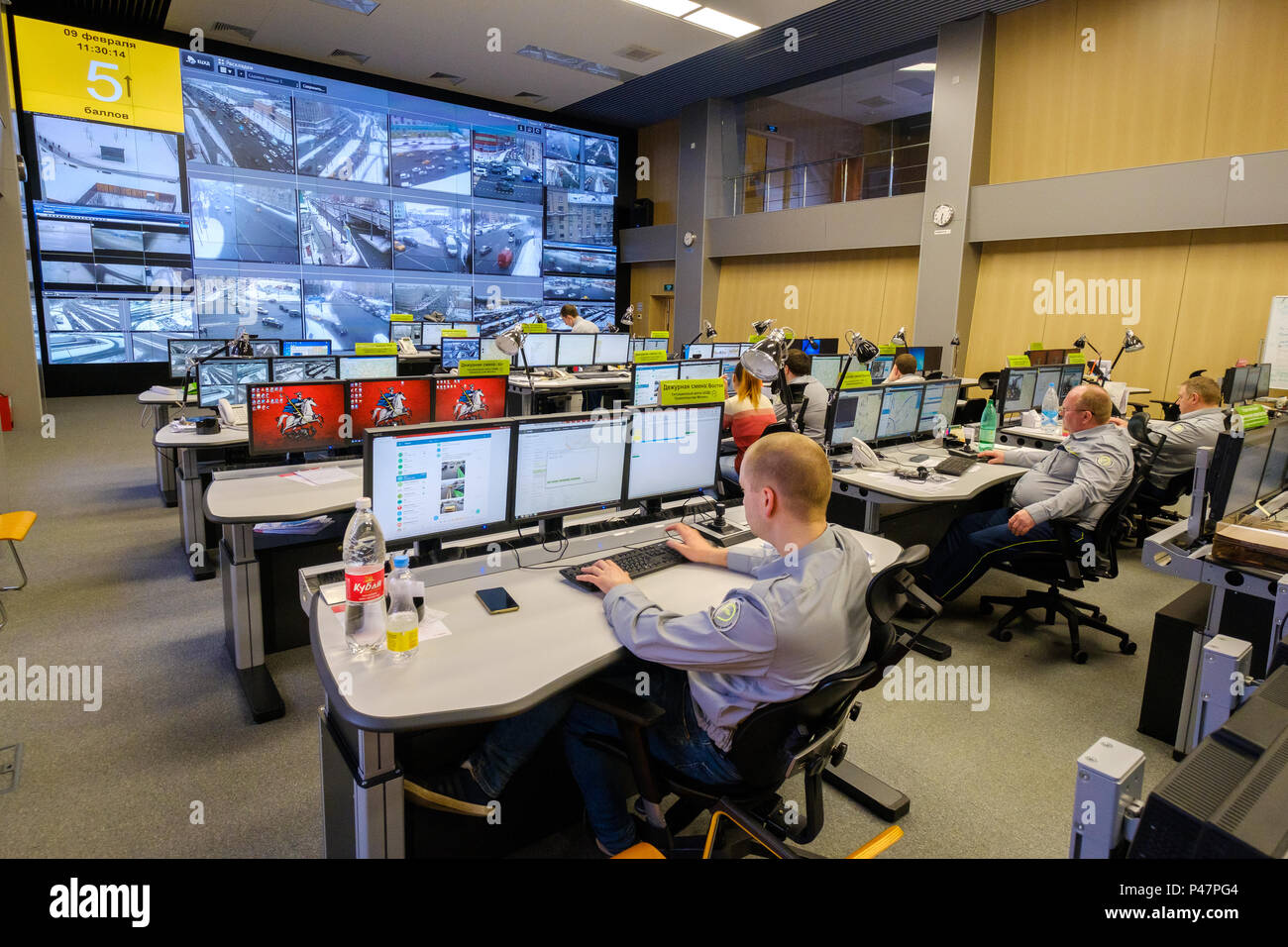 Operators work in road traffic control center Stock Photo - Alamy