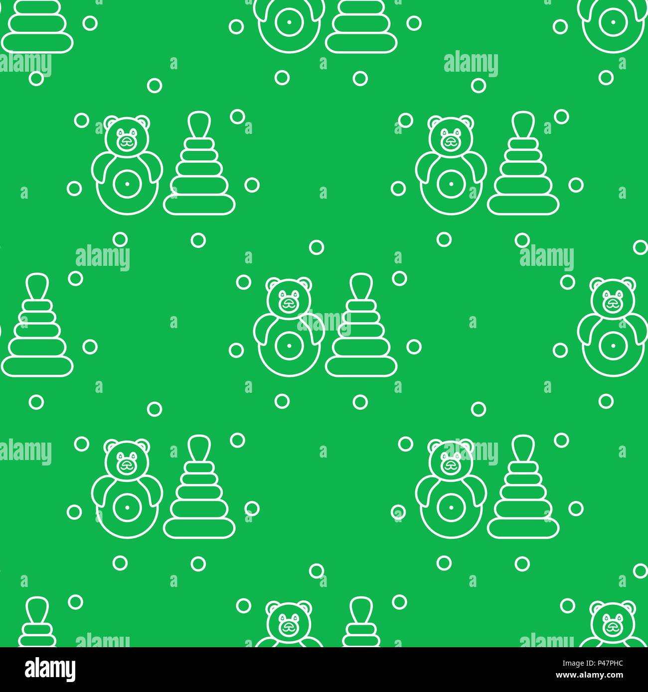 Seamless pattern with children's toys. Roly-poly, pyramid Stock Vector ...