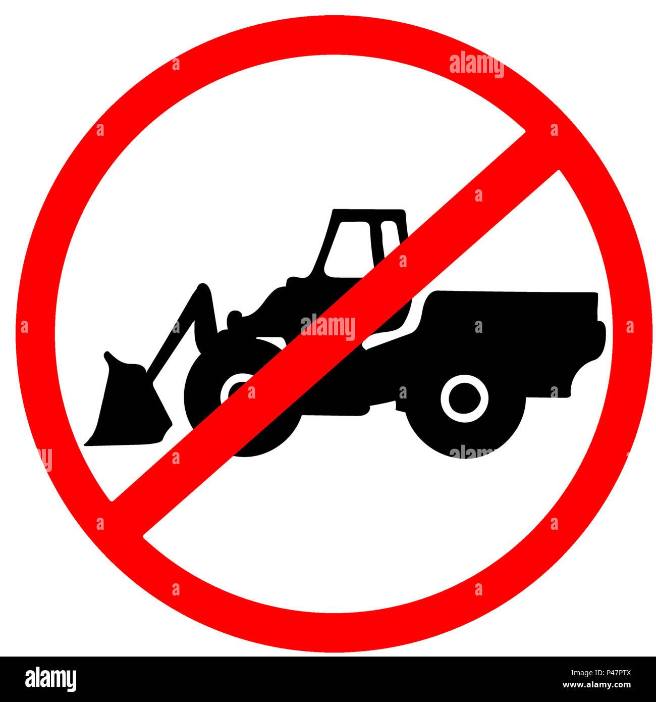 heavy industrial machine not allowed prohibition caution circle red ...