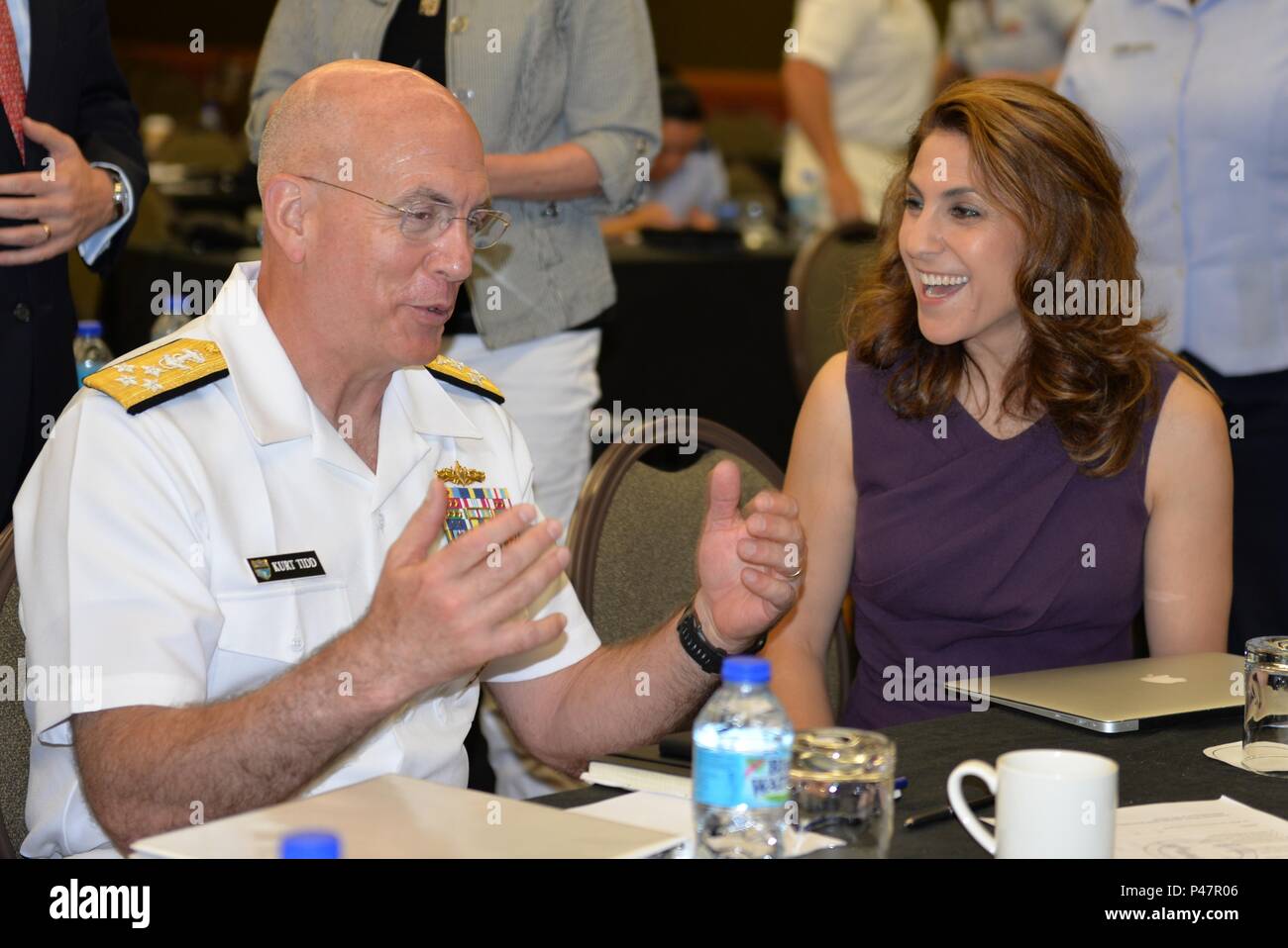 USSOUTHCOM Commander Admiral Kurt Tidd and Author Gayle T. Lemmon, who ...