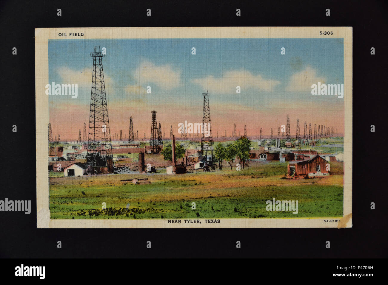 Photograph of 1930's/1940's American colour postcard depicting an Oil ...