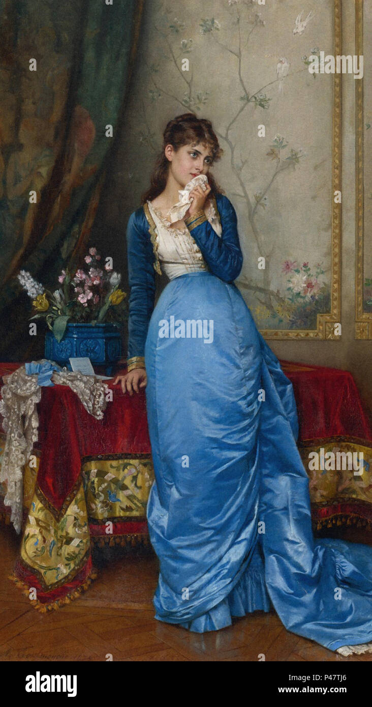 Toulmouche Auguste - the Letter 1 Stock Photo - Alamy
