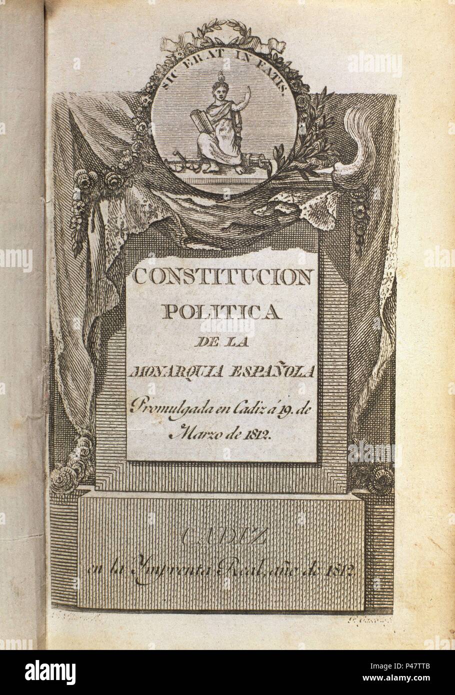 PORTADA DE LA CONSTITUCION DE 1812 Stock Photo - Alamy