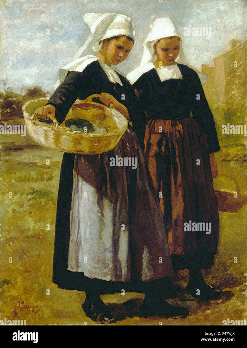 Trayer Jules - Deux Jeunes Bretonnes Stock Photo - Alamy