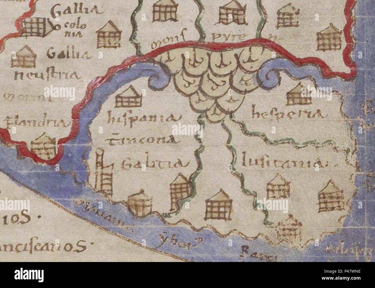 1125 Lambert de Saint Omer Liber Floridus Peninsula Iberica Stock Photo ...