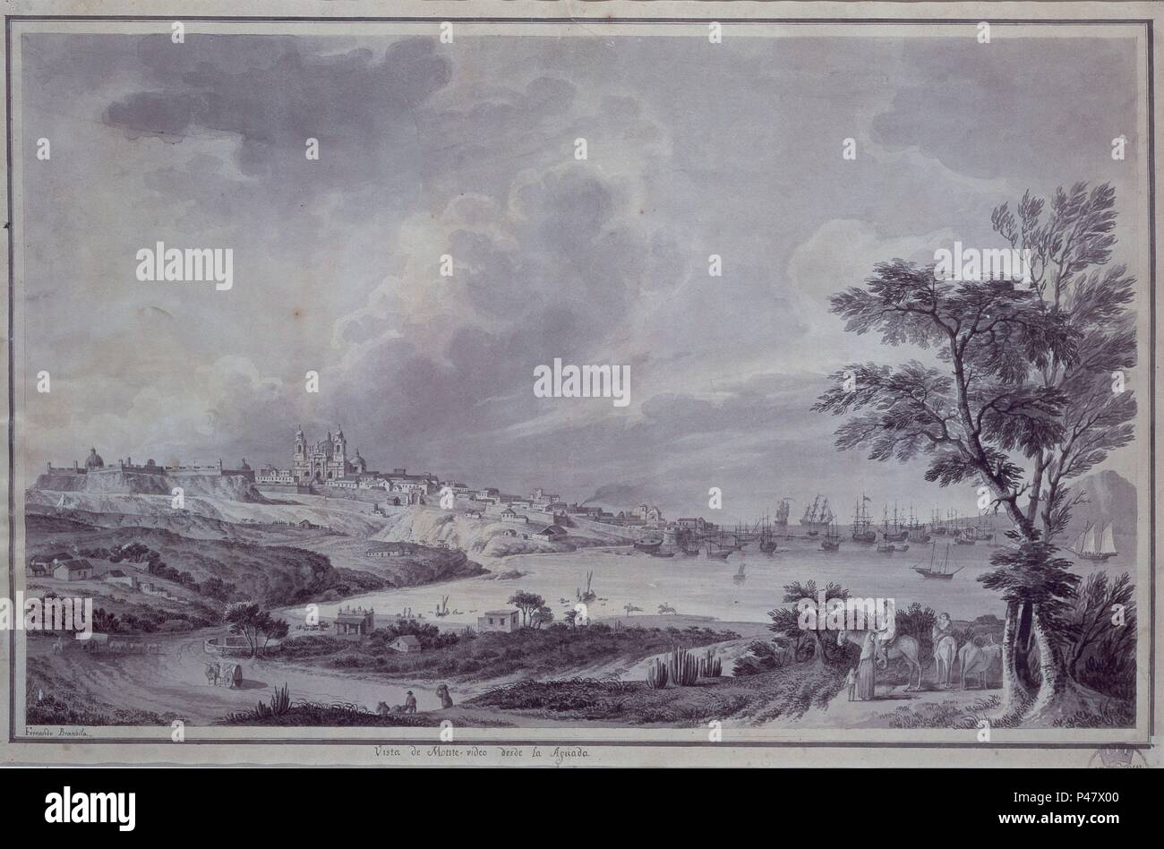 MONTEVIDEO DESDE LA AGUADA - SIGLO XVIII - EXPEDICION MALASPINA. Author ...