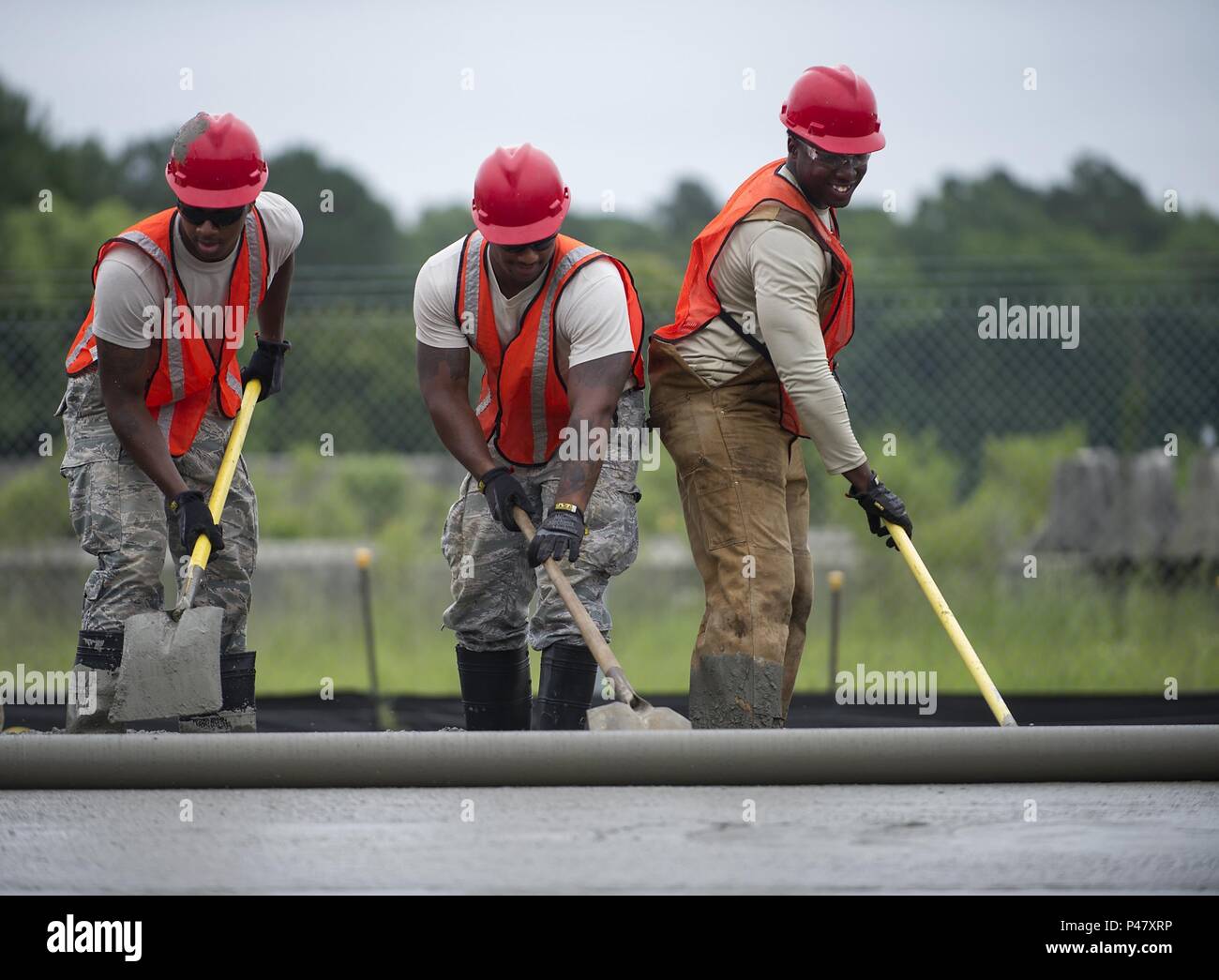 Members of the 560th RED HORSE Squadron and the 628th Civil Engineer ...