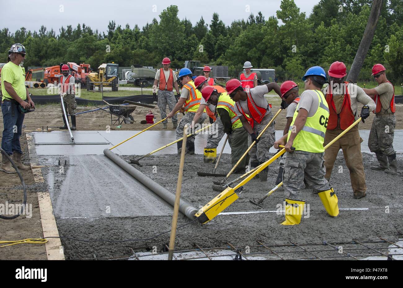 Members of the 560th RED HORSE Squadron and the 628th Civil Engineer ...