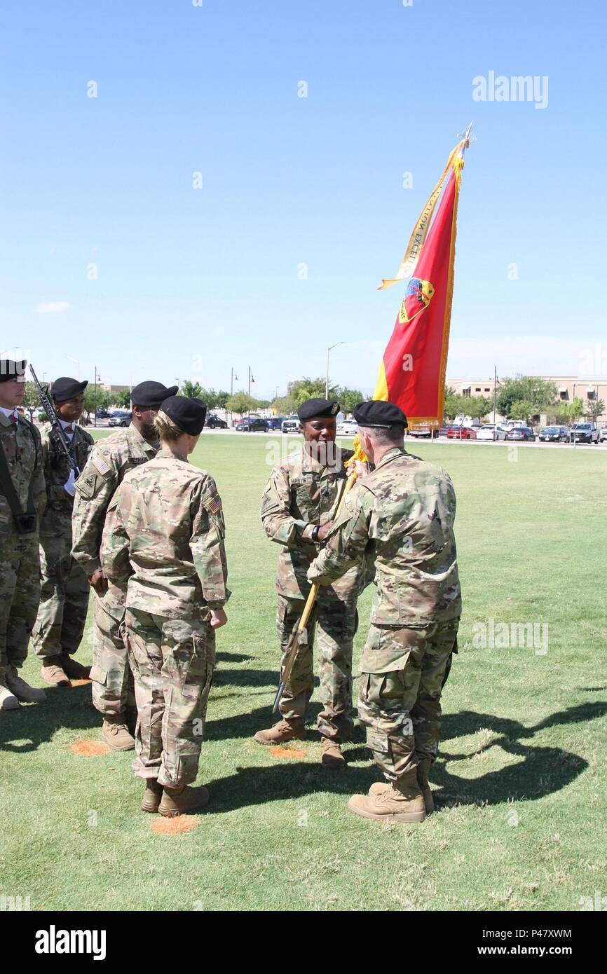 Lt. Col. Jeanette Martin, right, commander, Special Troops Battalion ...