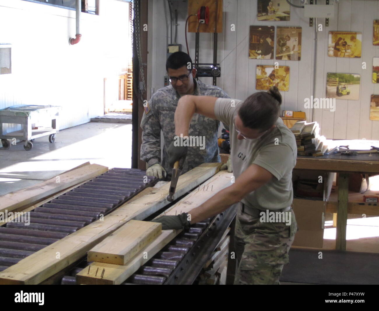 Reservists from the 826th Ordnance Company work on Blocking and Bracing ...