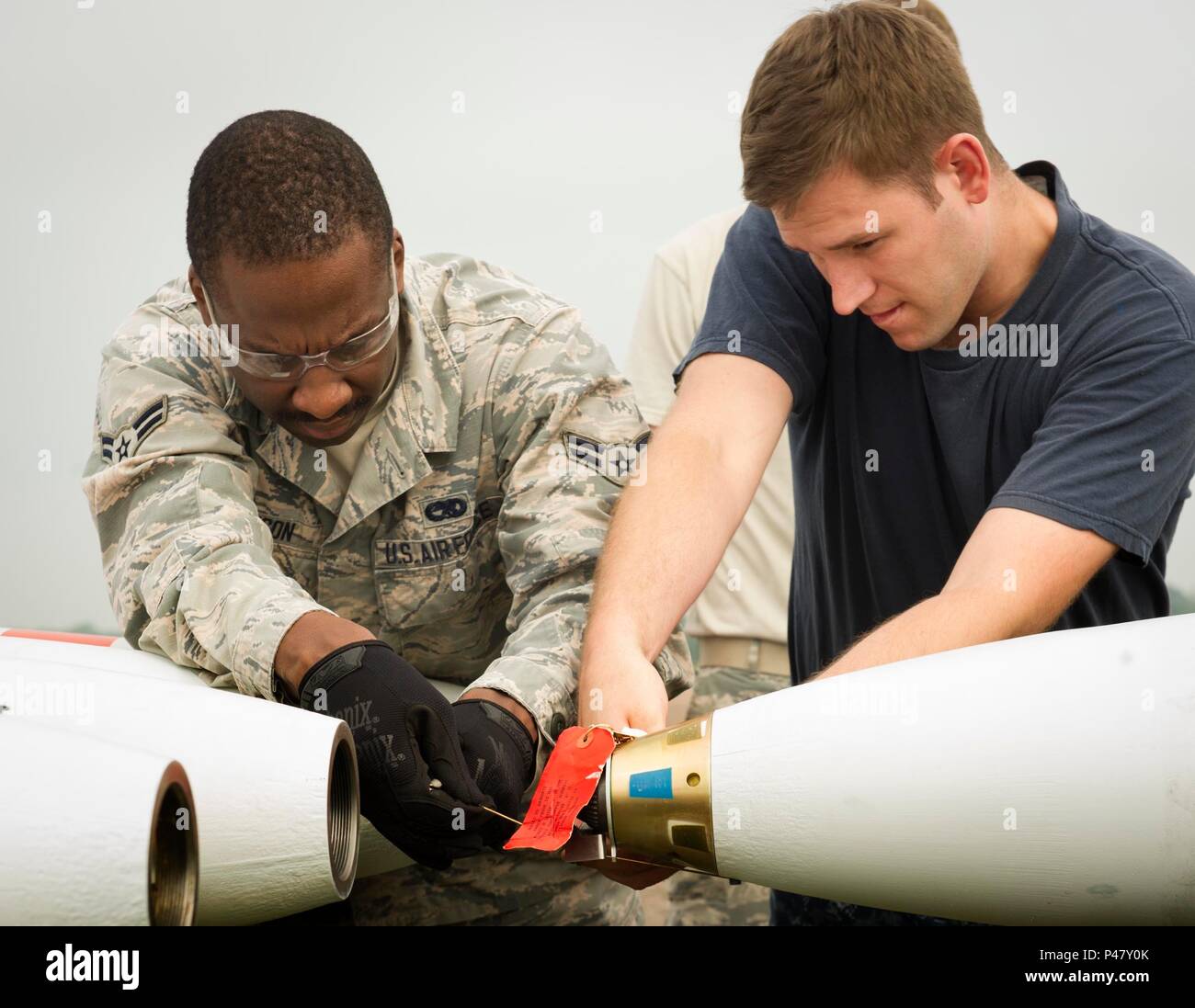 U.S. Airman 1st Class Eric Ligon, 5th Expeditionary Munitions Squadron ...