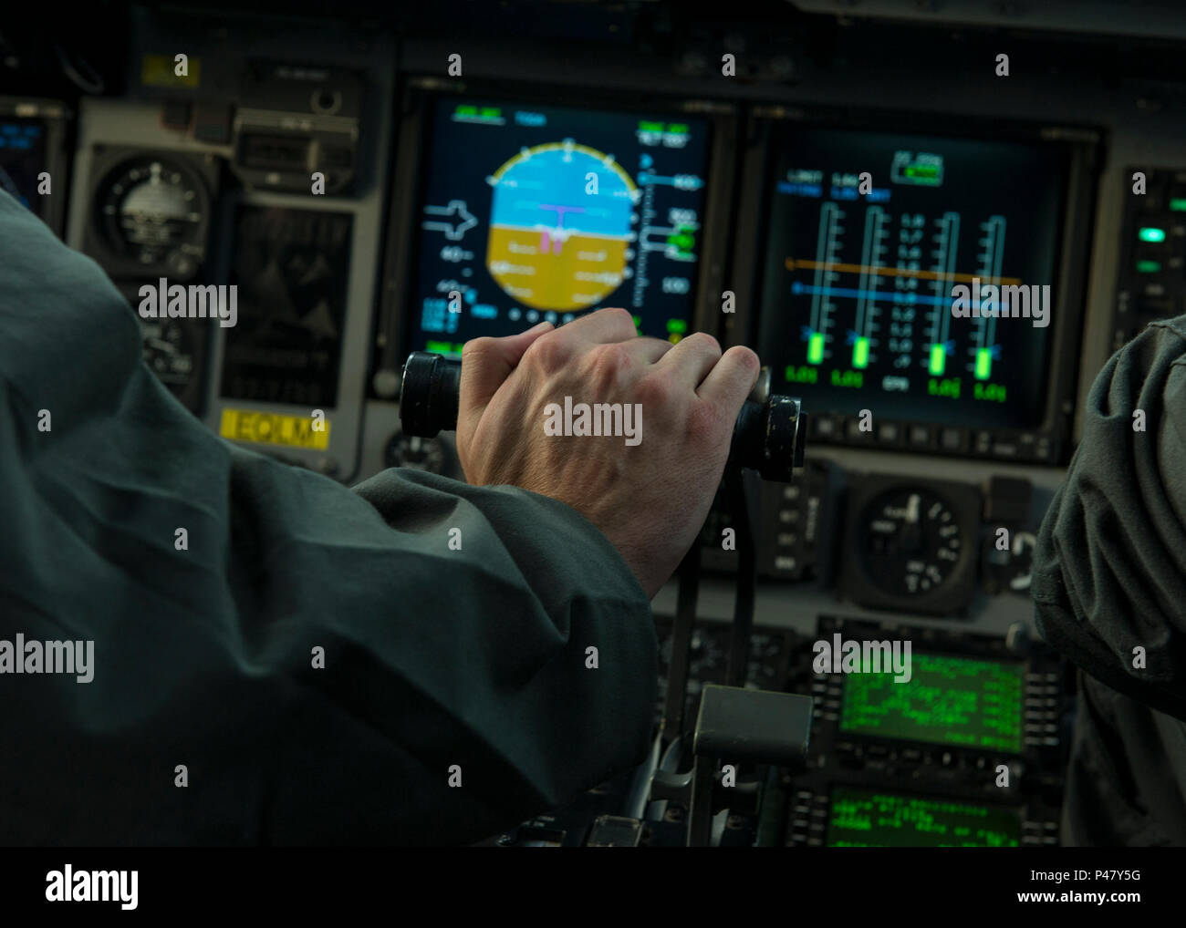 Capt. Chris Fleming, 16th Airlift Squadron pilot, takes off during an ...