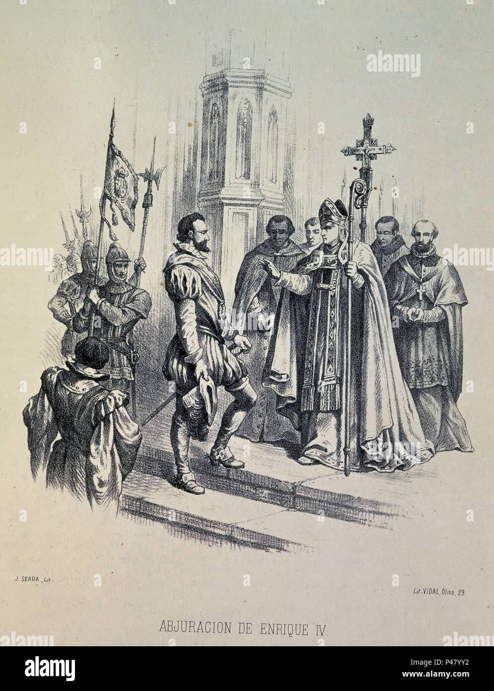 HISTORIA DE ESPAÑA - GRABADO - ABJURACION DE ENRIQUE IV DE CASTILLA ...