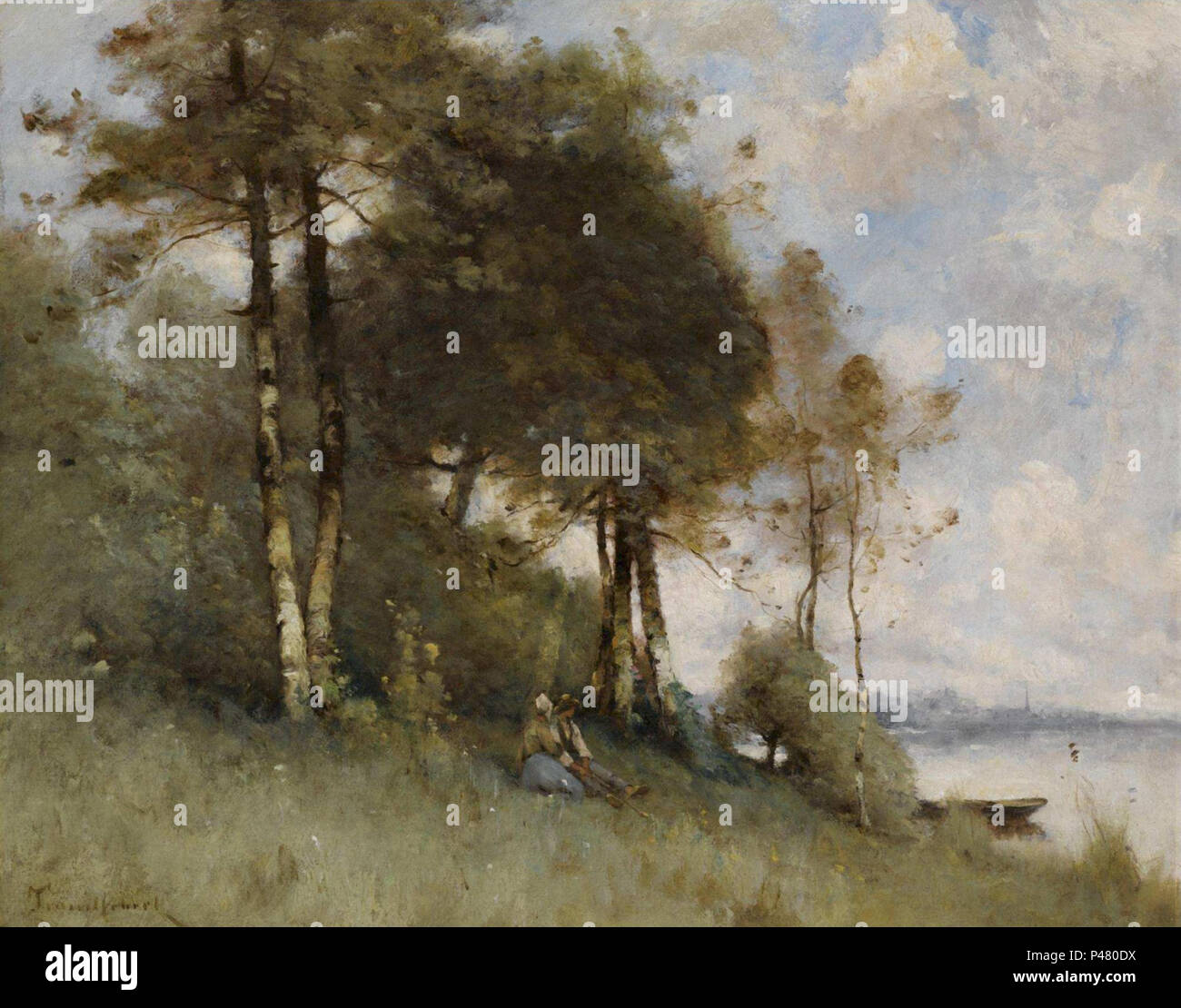 Trouillebert Paul Désiré - Bords De La Seine a Mantes Stock Photo - Alamy